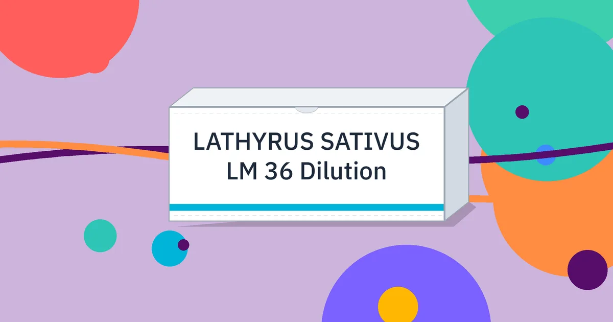 Symbolbild: Packung mit der Aufschrift LATHYRUS SATIVUS LM 36 Dilution (PZN 13523805) – Verfügbarkeit und Bezug in Apotheken in Frankfurt am Main
