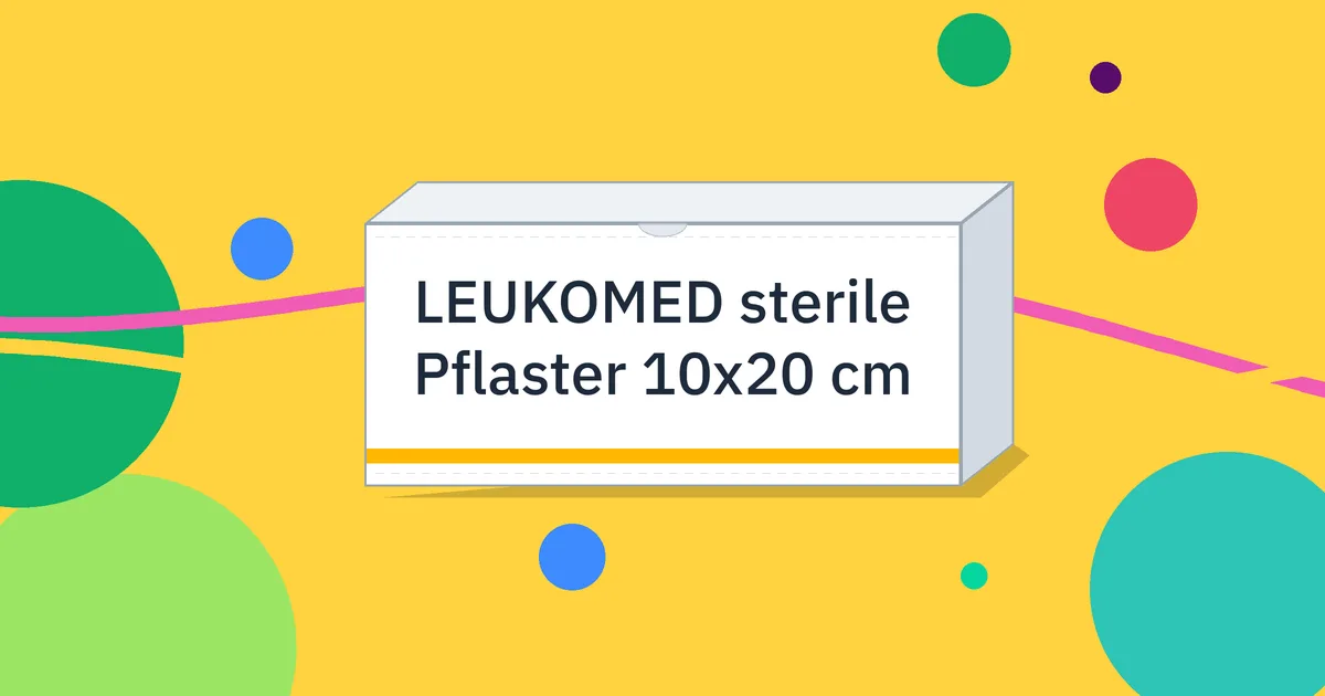 Symbolbild: Packung mit der Aufschrift LEUKOMED sterile Pflaster 10x20 cm (PZN 19760328) – Verfügbarkeit und Bezug in Apotheken in Frankfurt am Main