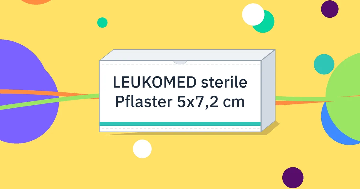 Symbolbild: Packung mit der Aufschrift LEUKOMED sterile Pflaster 5x7,2 cm (PZN 19852289) – Verfügbarkeit und Bezug in Apotheken in Frankfurt am Main