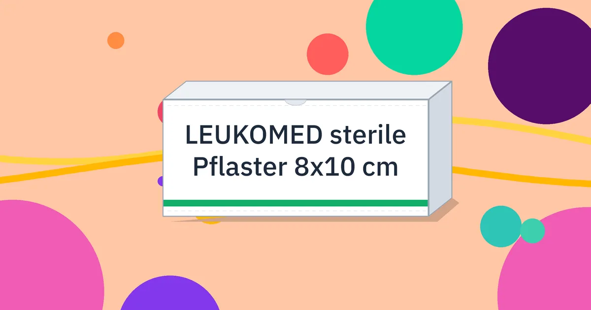 Symbolbild: Packung mit der Aufschrift LEUKOMED sterile Pflaster 8x10 cm (PZN 19134660) – Verfügbarkeit und Bezug in Apotheken in Frankfurt am Main