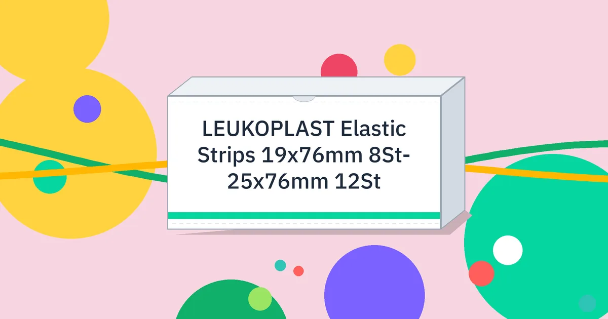 Symbolbild: Packung mit der Aufschrift LEUKOPLAST Elastic Strips 19x76mm 8St-25x76mm 12St (PZN 14219831) – Verfügbarkeit und Bezug in Apotheken in Frankfurt am Main