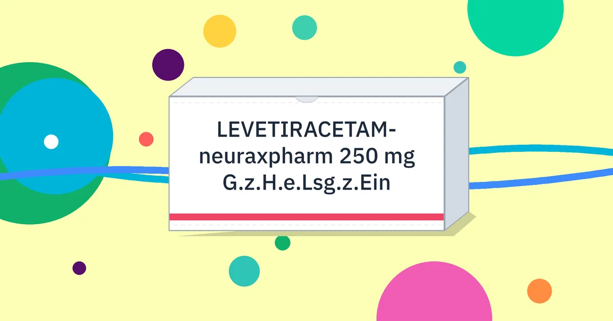Symbolbild: Packung mit der Aufschrift LEVETIRACETAM-neuraxpharm 250 mg G.z.H.e.Lsg.z.Ein (PZN 10251683) – Verfügbarkeit und Bezug in Apotheken in Frankfurt am Main