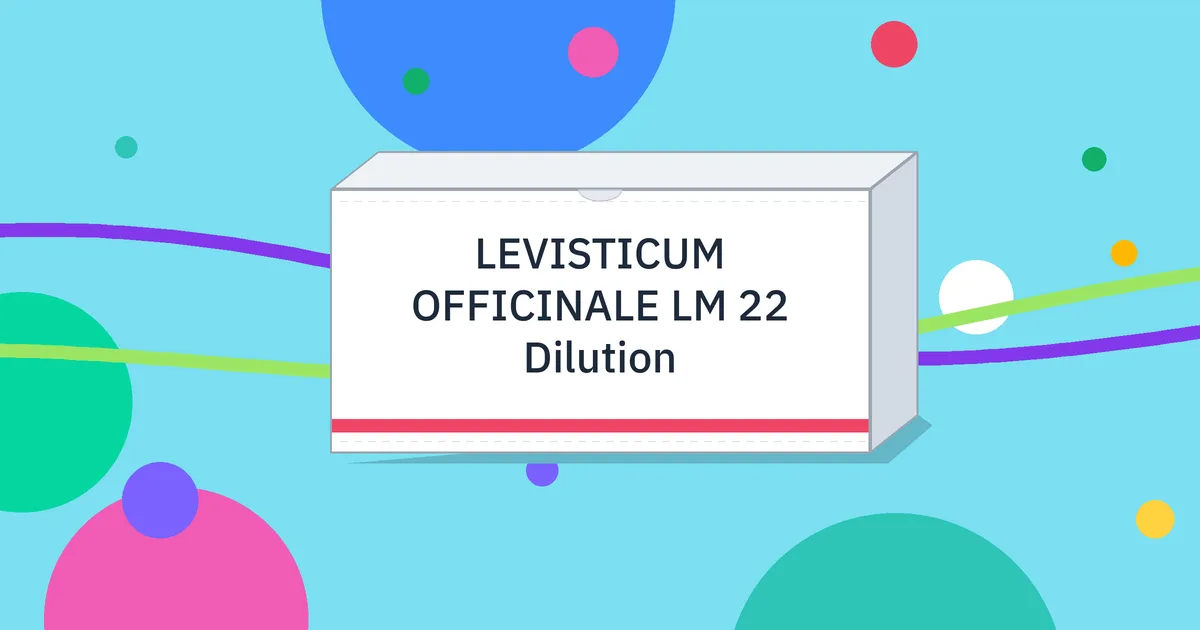 Symbolbild: Packung mit der Aufschrift LEVISTICUM OFFICINALE LM 22 Dilution (PZN 13528398) – Verfügbarkeit und Bezug in Apotheken in Frankfurt am Main