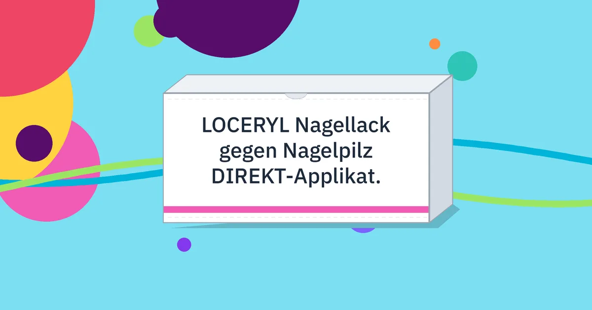 Symbolbild: Packung mit der Aufschrift LOCERYL Nagellack gegen Nagelpilz DIREKT-Applikat. (PZN 11286169) – Verfügbarkeit und Bezug in Apotheken in Frankfurt am Main
