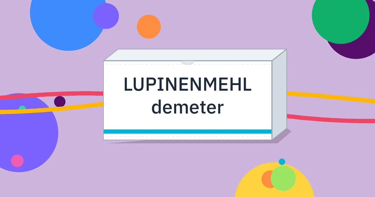 Symbolbild: Packung mit der Aufschrift LUPINENMEHL demeter (PZN 12649007) – Verfügbarkeit und Bezug in Apotheken in Frankfurt am Main