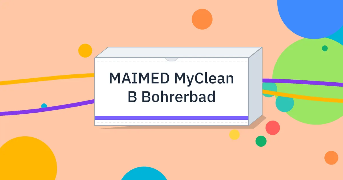 Symbolbild: Packung mit der Aufschrift MAIMED MyClean B Bohrerbad (PZN 10306036) – Verfügbarkeit und Bezug in Apotheken in Frankfurt am Main