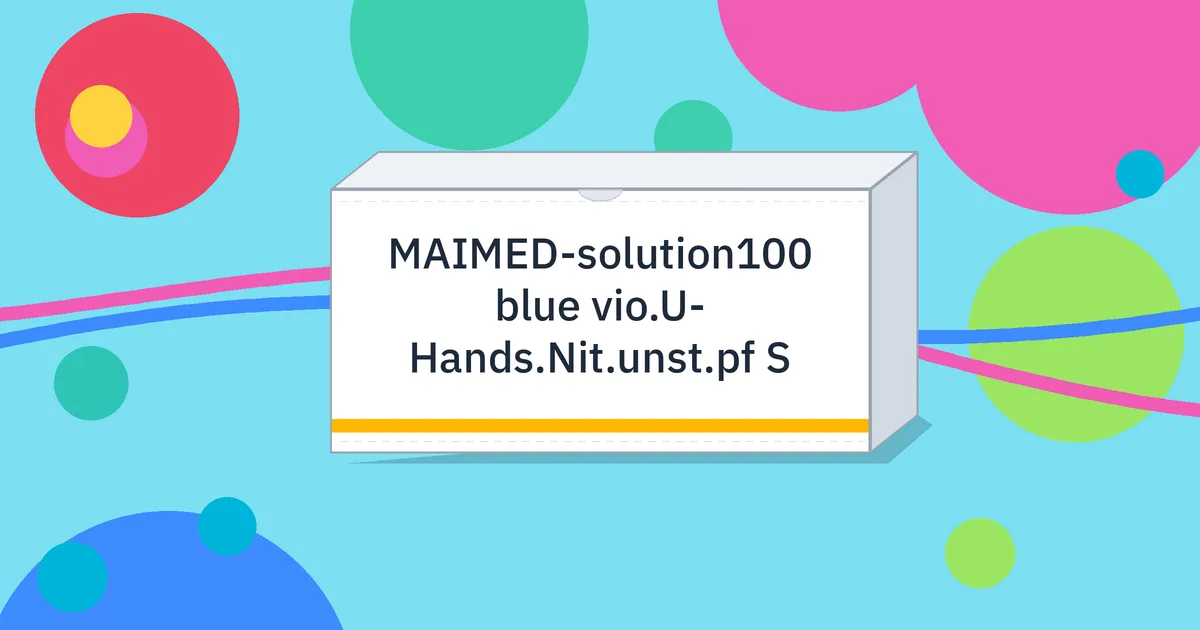 Symbolbild: Packung mit der Aufschrift MAIMED-solution100 blue vio.U-Hands.Nit.unst.pf S (PZN 11302738) – Verfügbarkeit und Bezug in Apotheken in Frankfurt am Main