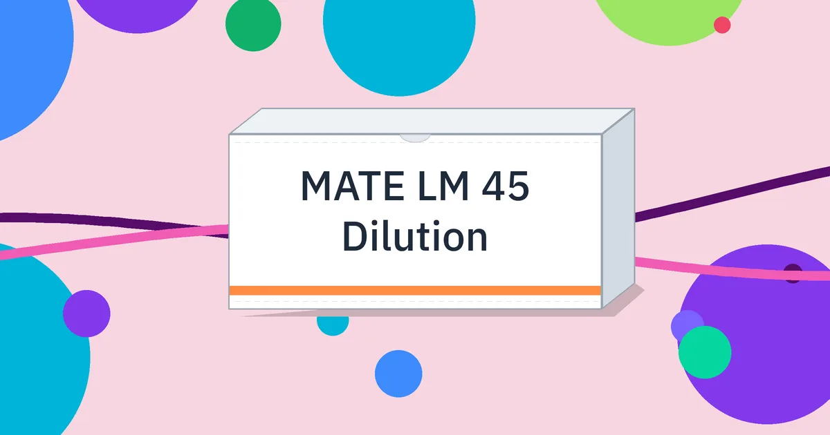 Symbolbild: Packung mit der Aufschrift MATE LM 45 Dilution (PZN 12947207) – Verfügbarkeit und Bezug in Apotheken in Frankfurt am Main