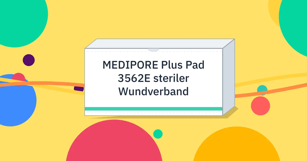 Symbolbild: Packung mit der Aufschrift MEDIPORE Plus Pad 3562E steriler Wundverband (PZN 17902534) – Verfügbarkeit und Bezug in Apotheken in Frankfurt am Main