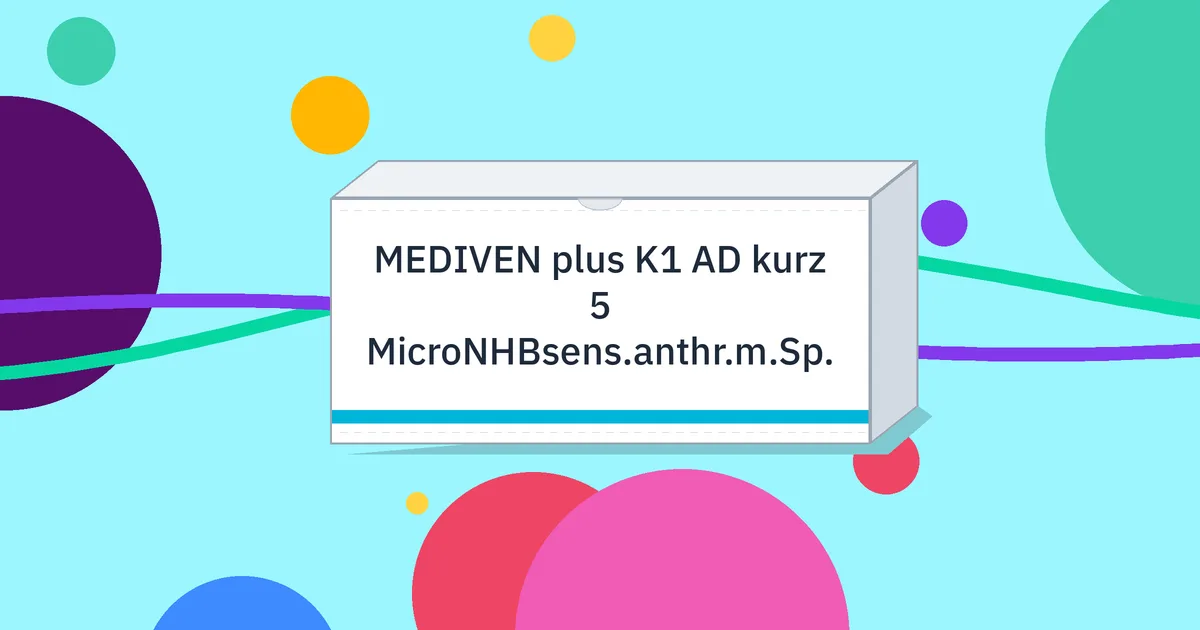 Symbolbild: Packung mit der Aufschrift MEDIVEN plus K1 AD kurz 5 MicroNHBsens.anthr.m.Sp. (PZN 15906278) – Verfügbarkeit und Bezug in Apotheken in Frankfurt am Main