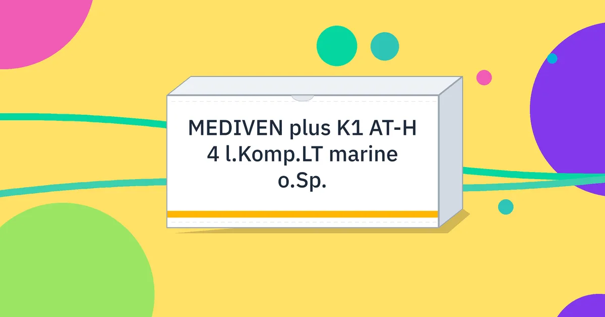 Symbolbild: Packung mit der Aufschrift MEDIVEN plus K1 AT-H 4 l.Komp.LT marine o.Sp. (PZN 15037351) – Verfügbarkeit und Bezug in Apotheken in Frankfurt am Main