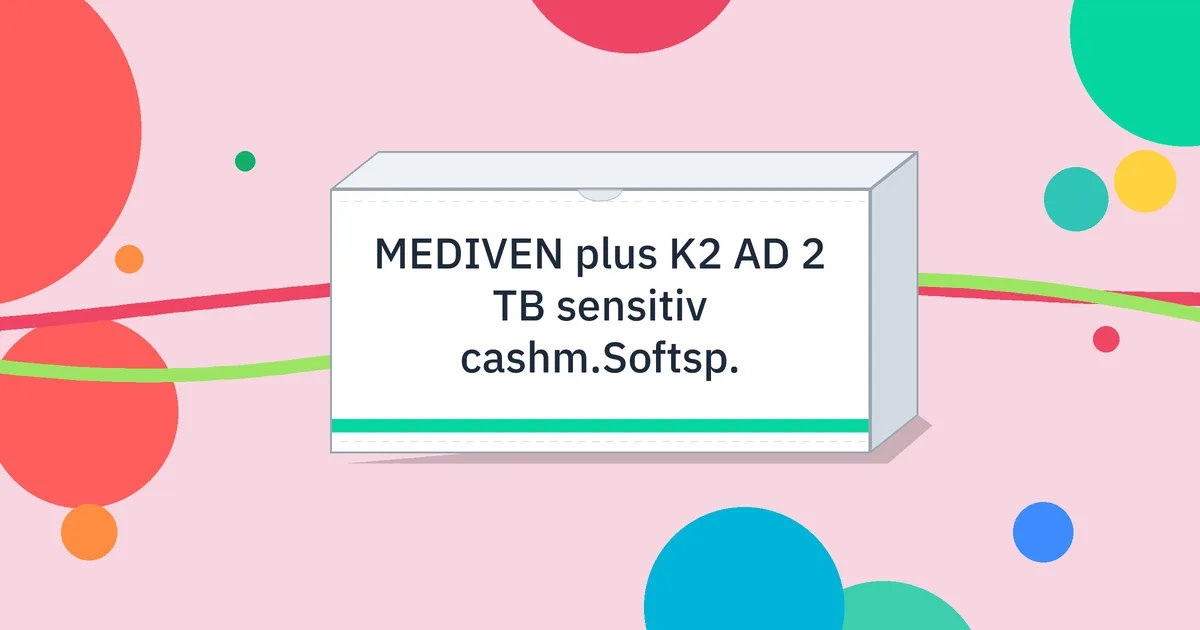 Symbolbild: Packung mit der Aufschrift MEDIVEN plus K2 AD 2 TB sensitiv cashm.Softsp. (PZN 15104840) – Verfügbarkeit und Bezug in Apotheken in Frankfurt am Main