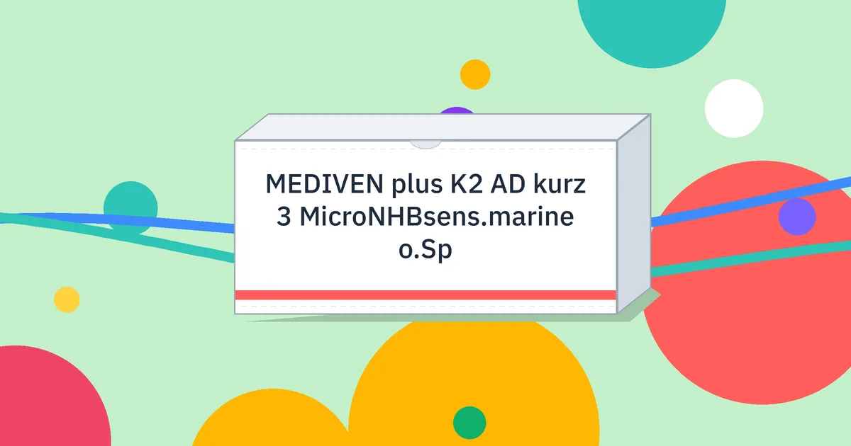 Symbolbild: Packung mit der Aufschrift MEDIVEN plus K2 AD kurz 3 MicroNHBsens.marine o.Sp (PZN 15934518) – Verfügbarkeit und Bezug in Apotheken in Frankfurt am Main
