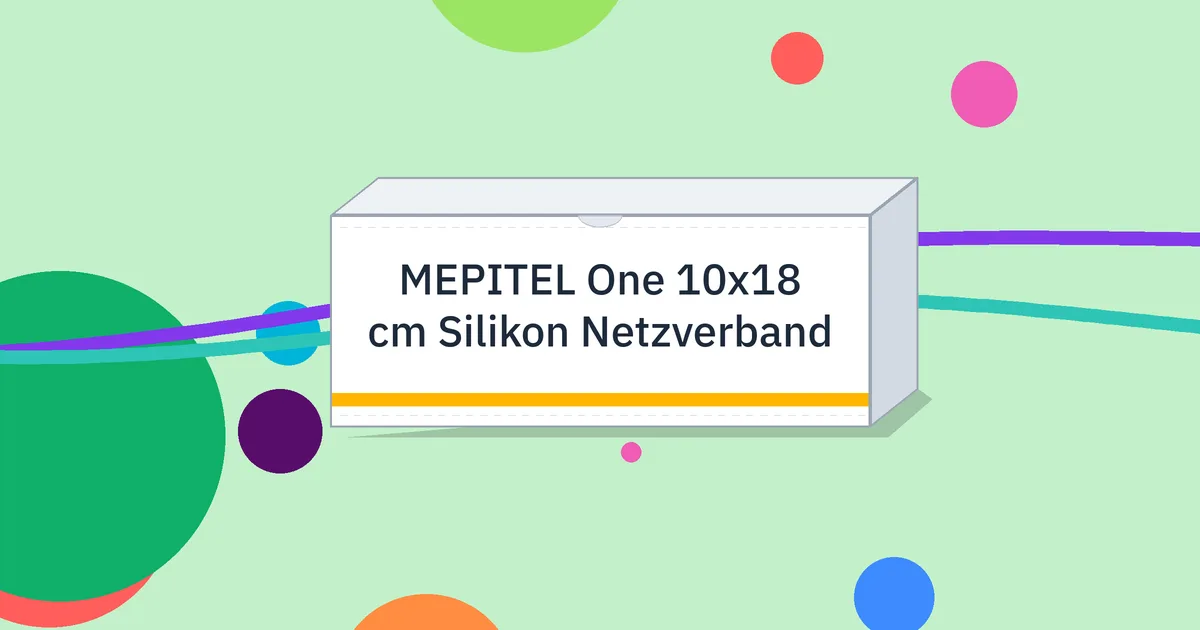 Symbolbild: Packung mit der Aufschrift MEPITEL One 10x18 cm Silikon Netzverband (PZN 19741035) – Verfügbarkeit und Bezug in Apotheken in Frankfurt am Main