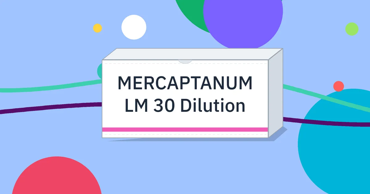 Symbolbild: Packung mit der Aufschrift MERCAPTANUM LM 30 Dilution (PZN 13605845) – Verfügbarkeit und Bezug in Apotheken in Frankfurt am Main