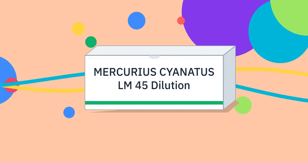 Symbolbild: Packung mit der Aufschrift MERCURIUS CYANATUS LM 45 Dilution (PZN 12951120) – Verfügbarkeit und Bezug in Apotheken in Frankfurt am Main