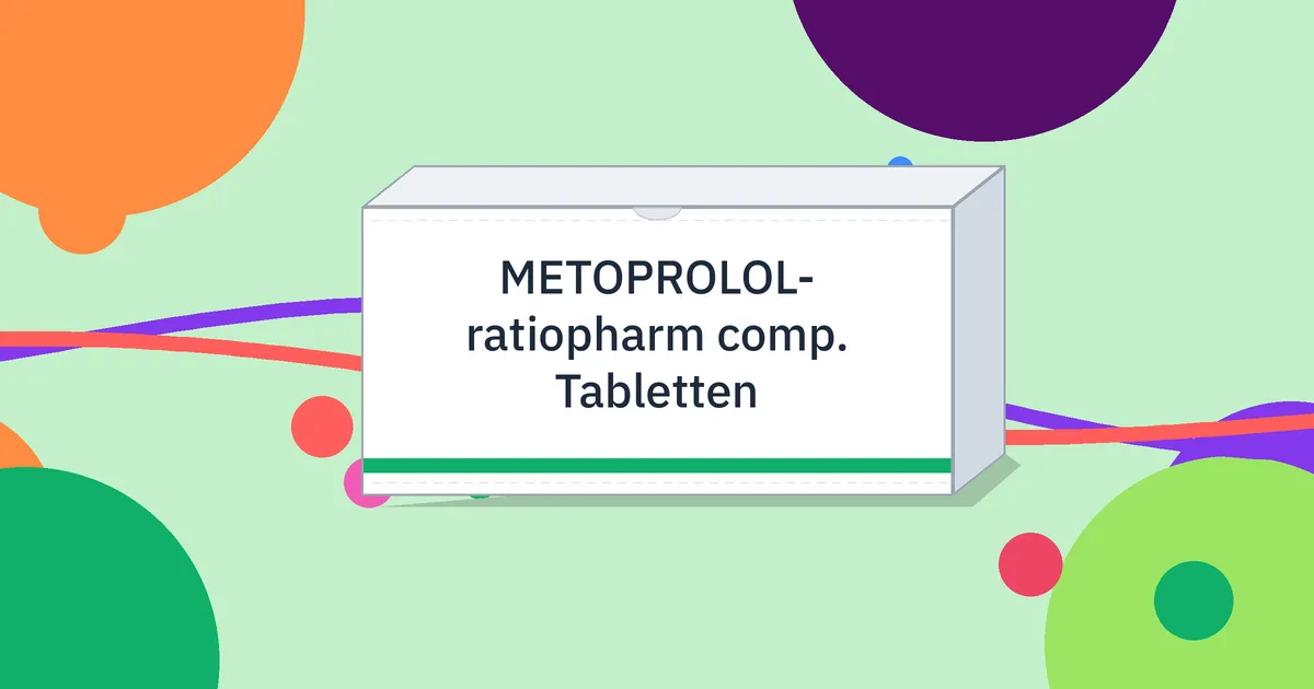 Symbolbild: Packung mit der Aufschrift METOPROLOL-ratiopharm comp. Tabletten (PZN 04875184) – Verfügbarkeit und Bezug in Apotheken in Frankfurt am Main