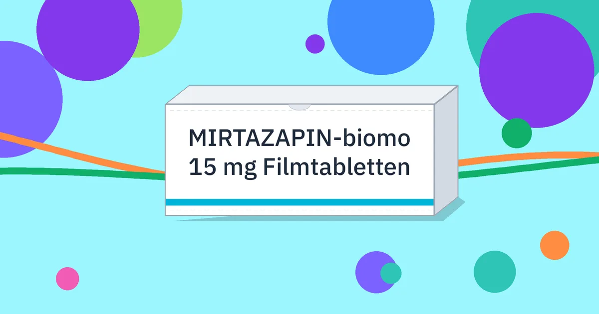 Symbolbild: Packung mit der Aufschrift MIRTAZAPIN-biomo 15 mg Filmtabletten (PZN 03045546) – Verfügbarkeit und Bezug in Apotheken in Frankfurt am Main