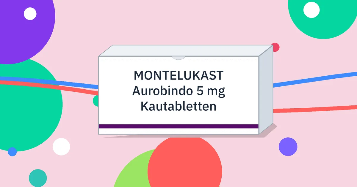 Symbolbild: Packung mit der Aufschrift MONTELUKAST Aurobindo 5 mg Kautabletten (PZN 01155839) – Verfügbarkeit und Bezug in Apotheken in Frankfurt am Main