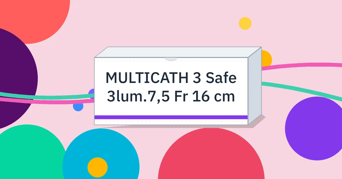 Symbolbild: Packung mit der Aufschrift MULTICATH 3 Safe 3lum.7,5 Fr 16 cm (PZN 09782352) – Verfügbarkeit und Bezug in Apotheken in Frankfurt am Main