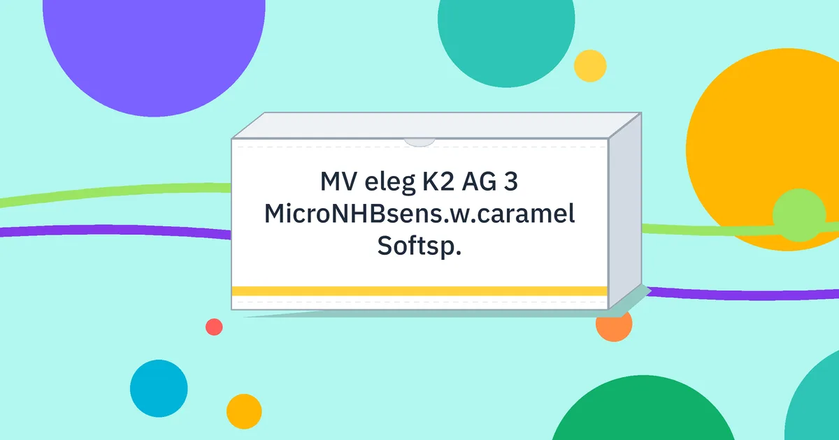 Symbolbild: Packung mit der Aufschrift MV eleg K2 AG 3 MicroNHBsens.w.caramel Softsp. (PZN 16070439) – Verfügbarkeit und Bezug in Apotheken in Frankfurt am Main