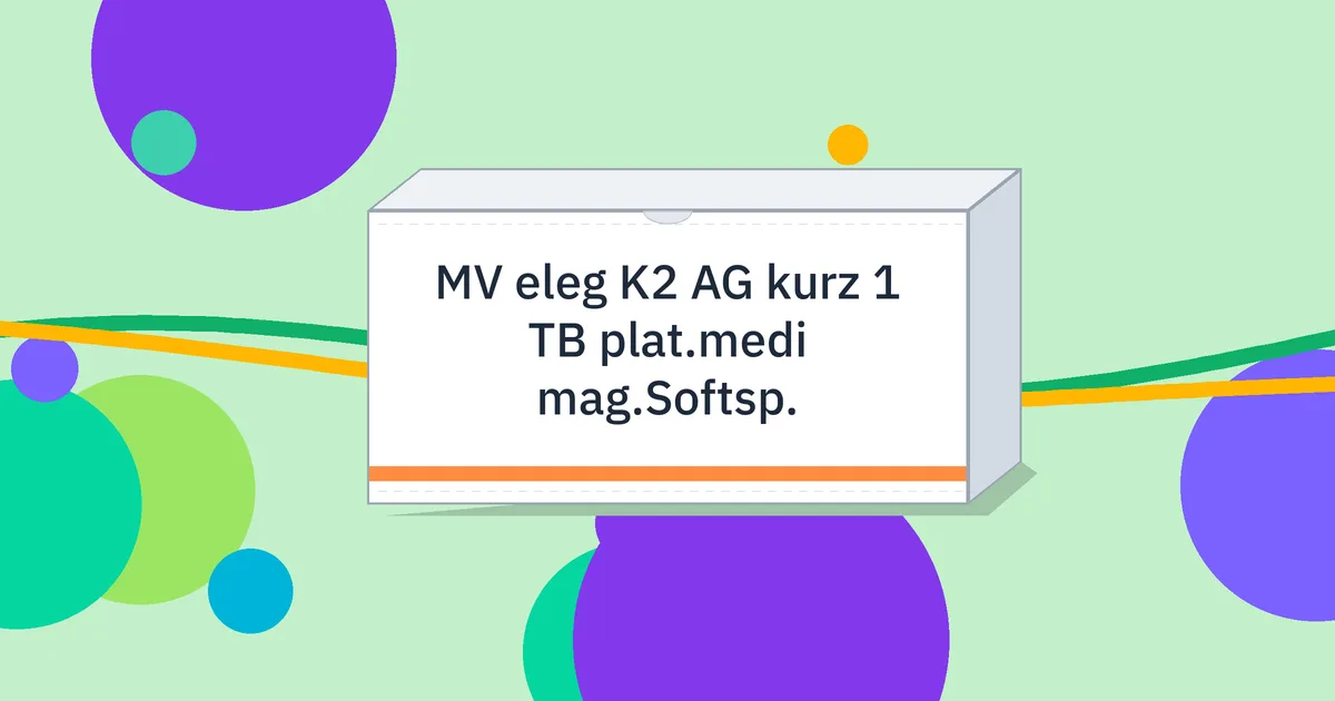 Symbolbild: Packung mit der Aufschrift MV eleg K2 AG kurz 1 TB plat.medi mag.Softsp. (PZN 14634978) – Verfügbarkeit und Bezug in Apotheken in Frankfurt am Main