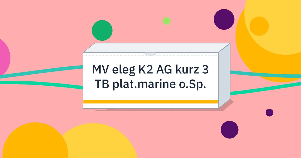 Symbolbild: Packung mit der Aufschrift MV eleg K2 AG kurz 3 TB plat.marine o.Sp. (PZN 14604724) – Verfügbarkeit und Bezug in Apotheken in Frankfurt am Main