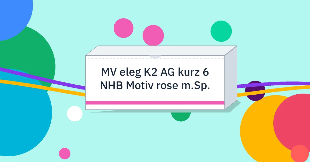 Symbolbild: Packung mit der Aufschrift MV eleg K2 AG kurz 6 NHB Motiv rose m.Sp. (PZN 15707886) – Verfügbarkeit und Bezug in Apotheken in Frankfurt am Main
