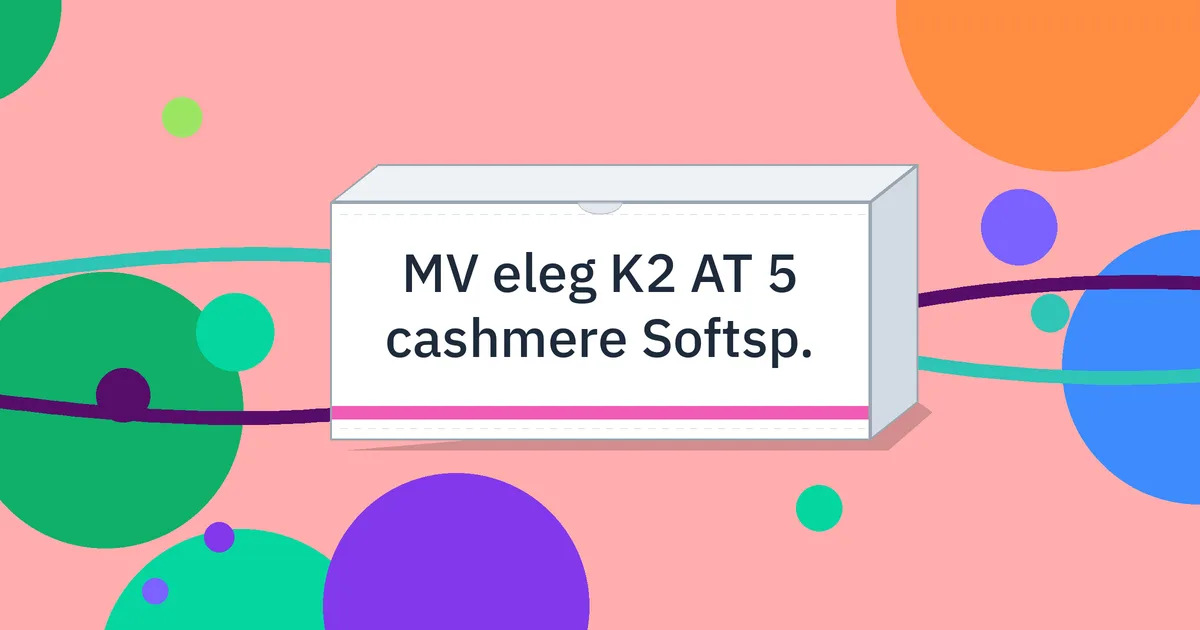 Symbolbild: Packung mit der Aufschrift MV eleg K2 AT 5 cashmere Softsp. (PZN 15285020) – Verfügbarkeit und Bezug in Apotheken in Frankfurt am Main
