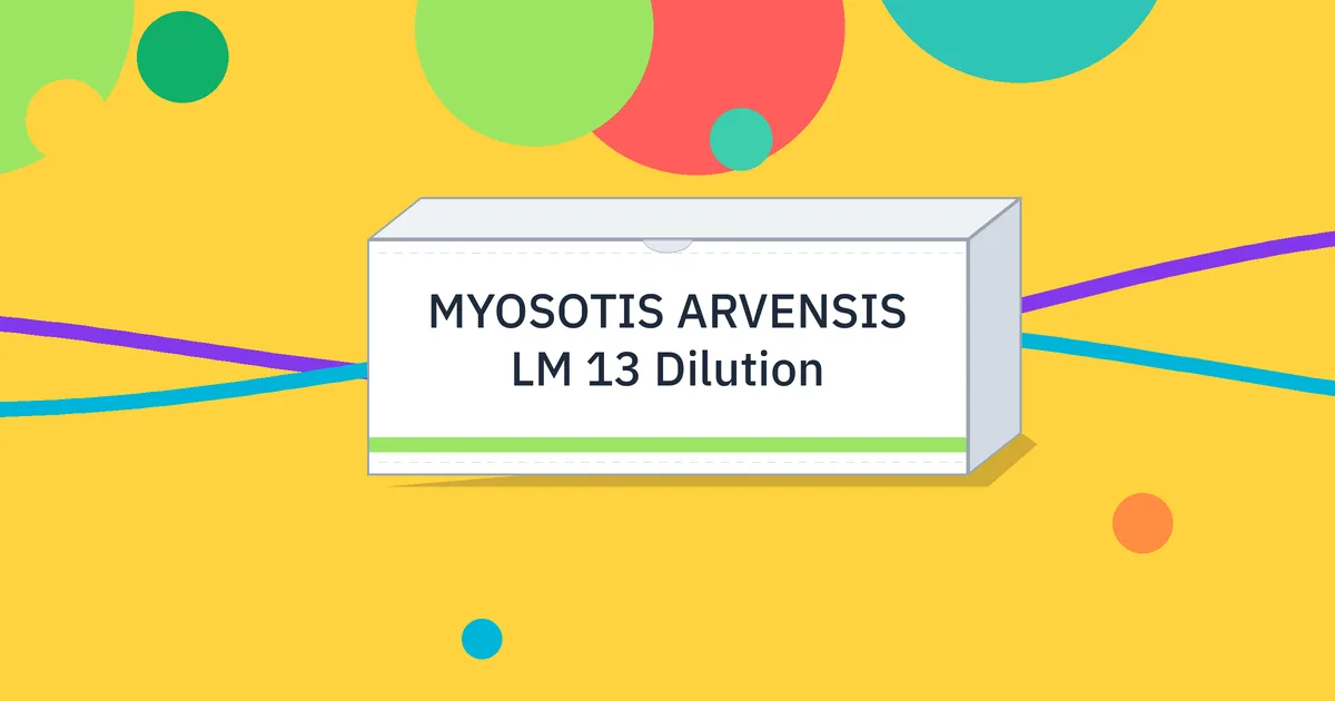 Symbolbild: Packung mit der Aufschrift MYOSOTIS ARVENSIS LM 13 Dilution (PZN 13612124) – Verfügbarkeit und Bezug in Apotheken in Frankfurt am Main