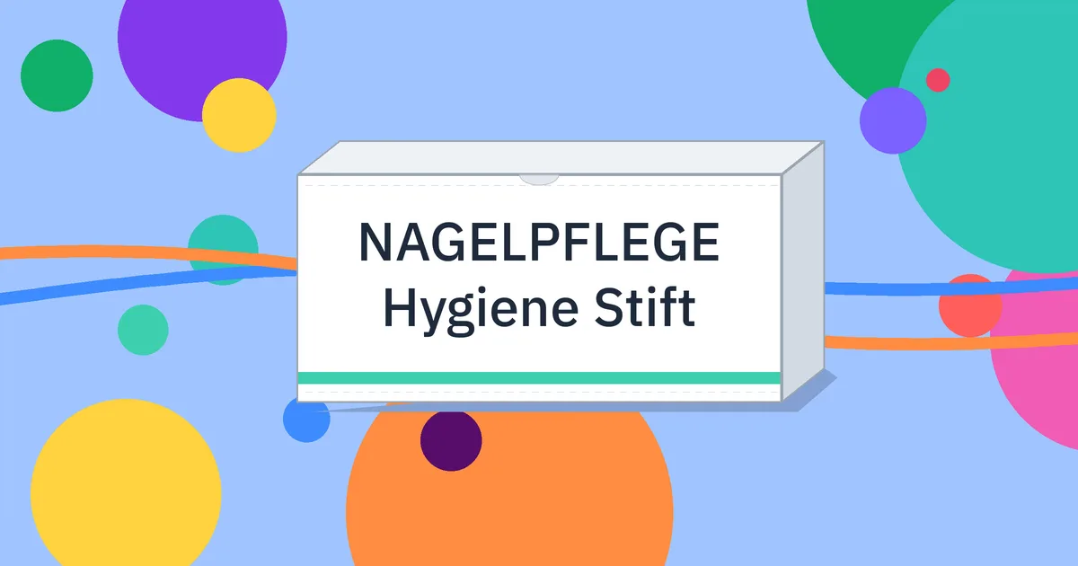 Symbolbild: Packung mit der Aufschrift NAGELPFLEGE Hygiene Stift (PZN 18747403) – Verfügbarkeit und Bezug in Apotheken in Frankfurt am Main
