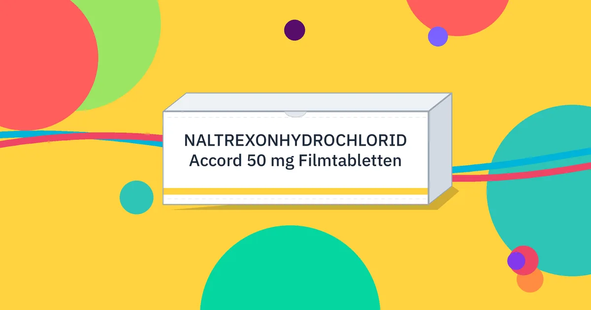 Symbolbild: Packung mit der Aufschrift NALTREXONHYDROCHLORID Accord 50 mg Filmtabletten (PZN 11669723) – Verfügbarkeit und Bezug in Apotheken in Frankfurt am Main