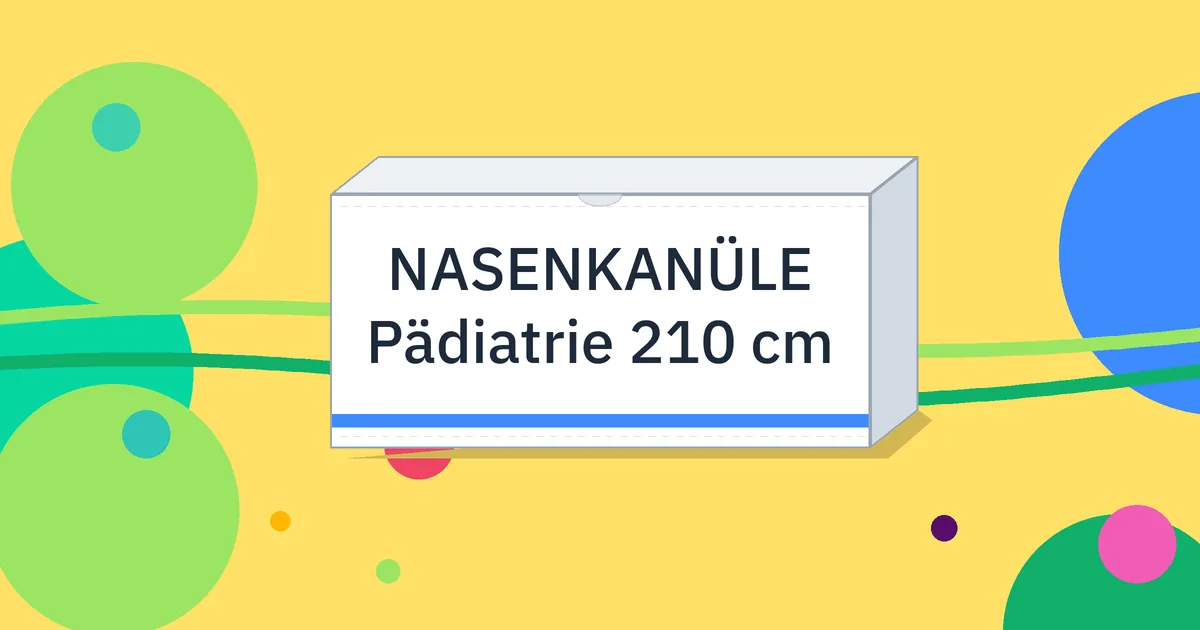 Symbolbild: Packung mit der Aufschrift NASENKANÜLE Pädiatrie 210 cm (PZN 20205626) – Verfügbarkeit und Bezug in Apotheken in Frankfurt am Main
