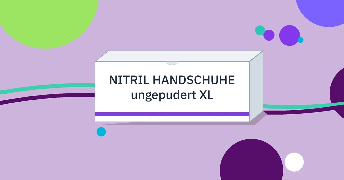 Symbolbild: Packung mit der Aufschrift NITRIL HANDSCHUHE ungepudert XL (PZN 01693850) – Verfügbarkeit und Bezug in Apotheken in Frankfurt am Main