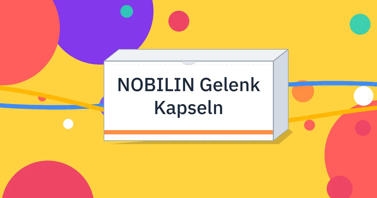 Symbolbild: Packung mit der Aufschrift NOBILIN Gelenk Kapseln (PZN 01217842) – Verfügbarkeit und Bezug in Apotheken in Frankfurt am Main