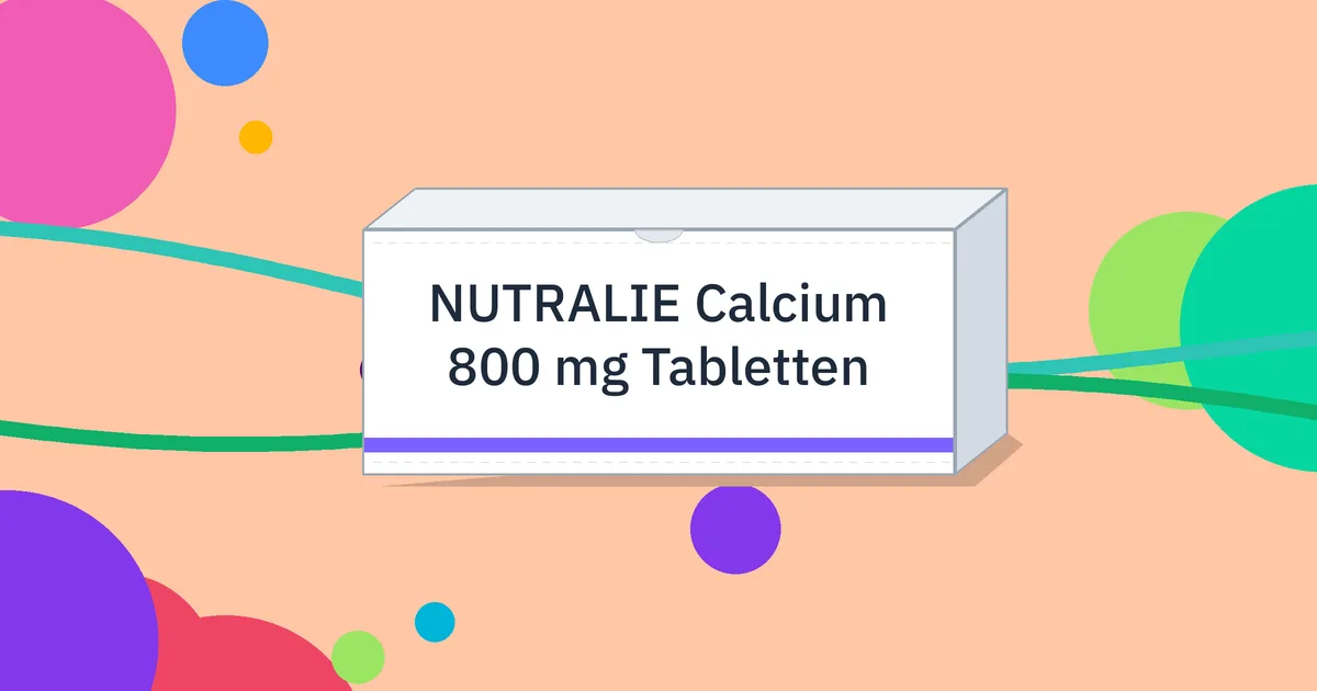 Symbolbild: Packung mit der Aufschrift NUTRALIE Calcium 800 mg Tabletten (PZN 18407831) – Verfügbarkeit und Bezug in Apotheken in Frankfurt am Main