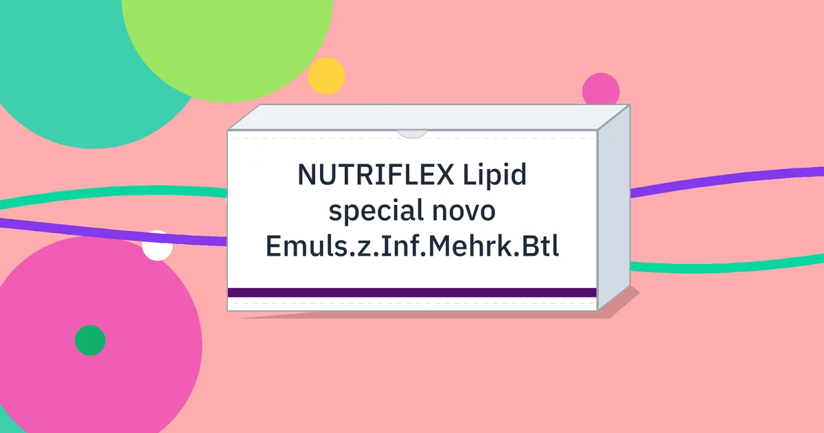 Symbolbild: Packung mit der Aufschrift NUTRIFLEX Lipid special novo Emuls.z.Inf.Mehrk.Btl (PZN 20640486) – Verfügbarkeit und Bezug in Apotheken in Frankfurt am Main