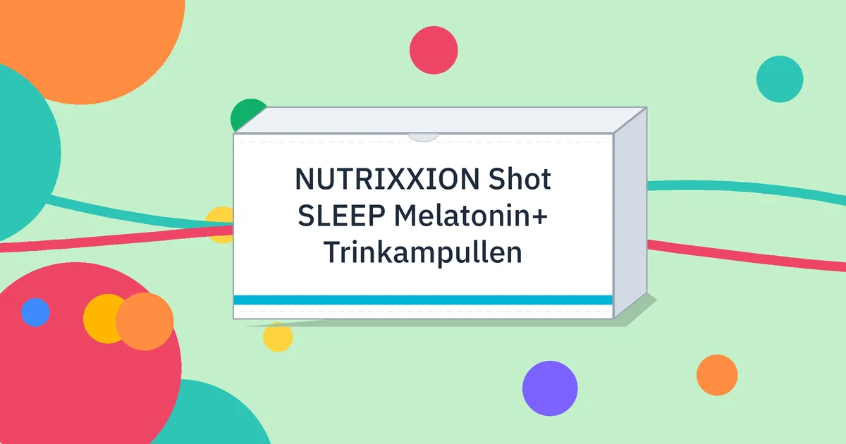 Symbolbild: Packung mit der Aufschrift NUTRIXXION Shot SLEEP Melatonin+ Trinkampullen (PZN 17167425) – Verfügbarkeit und Bezug in Apotheken in Frankfurt am Main