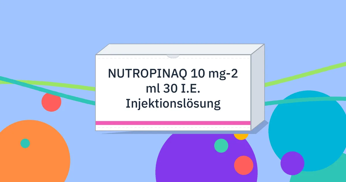 Symbolbild: Packung mit der Aufschrift NUTROPINAQ 10 mg-2 ml 30 I.E. Injektionslösung (PZN 17166957) – Verfügbarkeit und Bezug in Apotheken in Frankfurt am Main