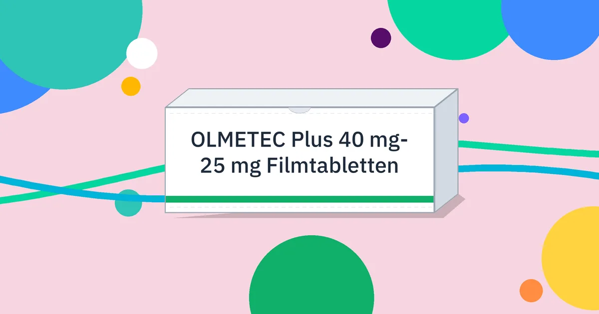 Symbolbild: Packung mit der Aufschrift OLMETEC Plus 40 mg-25 mg Filmtabletten (PZN 03709466) – Verfügbarkeit und Bezug in Apotheken in Frankfurt am Main