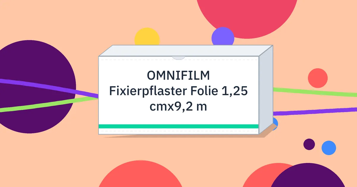 Symbolbild: Packung mit der Aufschrift OMNIFILM Fixierpflaster Folie 1,25 cmx9,2 m (PZN 20101370) – Verfügbarkeit und Bezug in Apotheken in Frankfurt am Main