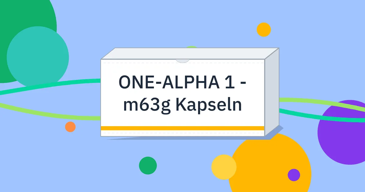 Symbolbild: Packung mit der Aufschrift ONE-ALPHA 1 -m63g Kapseln (PZN 02399242) – Verfügbarkeit und Bezug in Apotheken in Frankfurt am Main