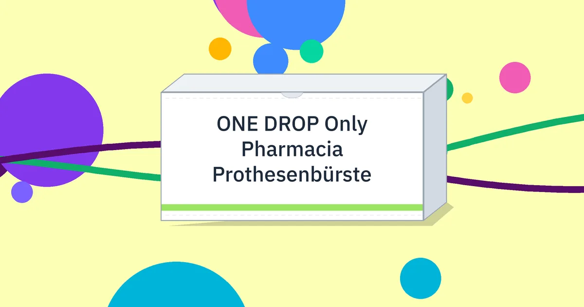 Symbolbild: Packung mit der Aufschrift ONE DROP Only Pharmacia Prothesenbürste (PZN 12503410) – Verfügbarkeit und Bezug in Apotheken in Frankfurt am Main