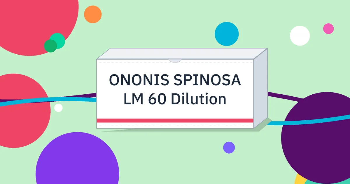 Symbolbild: Packung mit der Aufschrift ONONIS SPINOSA LM 60 Dilution (PZN 13625925) – Verfügbarkeit und Bezug in Apotheken in Frankfurt am Main