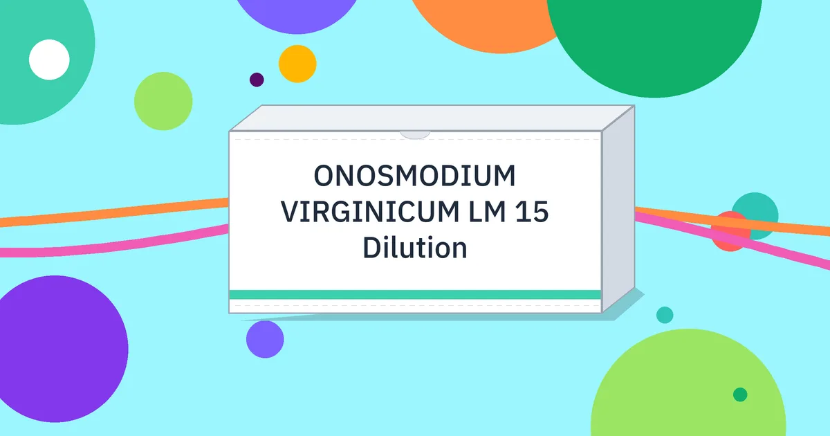 Symbolbild: Packung mit der Aufschrift ONOSMODIUM VIRGINICUM LM 15 Dilution (PZN 13626681) – Verfügbarkeit und Bezug in Apotheken in Frankfurt am Main
