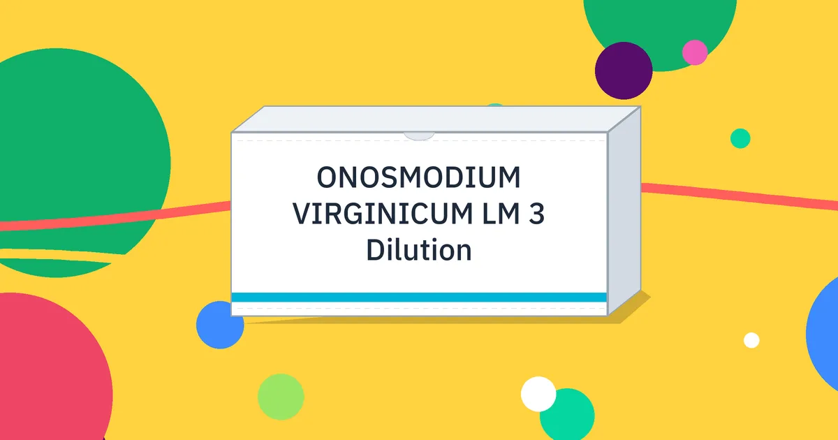 Symbolbild: Packung mit der Aufschrift ONOSMODIUM VIRGINICUM LM 3 Dilution (PZN 13626511) – Verfügbarkeit und Bezug in Apotheken in Frankfurt am Main