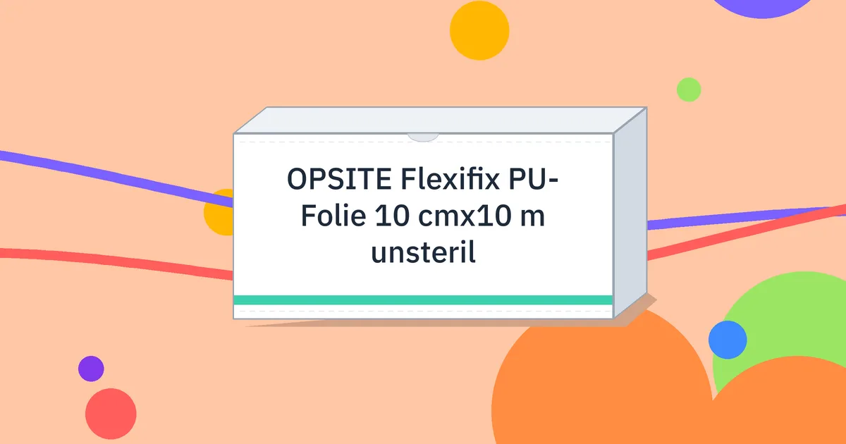 Symbolbild: Packung mit der Aufschrift OPSITE Flexifix PU-Folie 10 cmx10 m unsteril (PZN 19196201) – Verfügbarkeit und Bezug in Apotheken in Frankfurt am Main