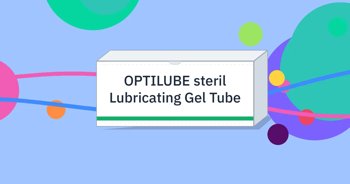 Symbolbild: Packung mit der Aufschrift OPTILUBE steril Lubricating Gel Tube (PZN 12558983) – Verfügbarkeit und Bezug in Apotheken in Frankfurt am Main