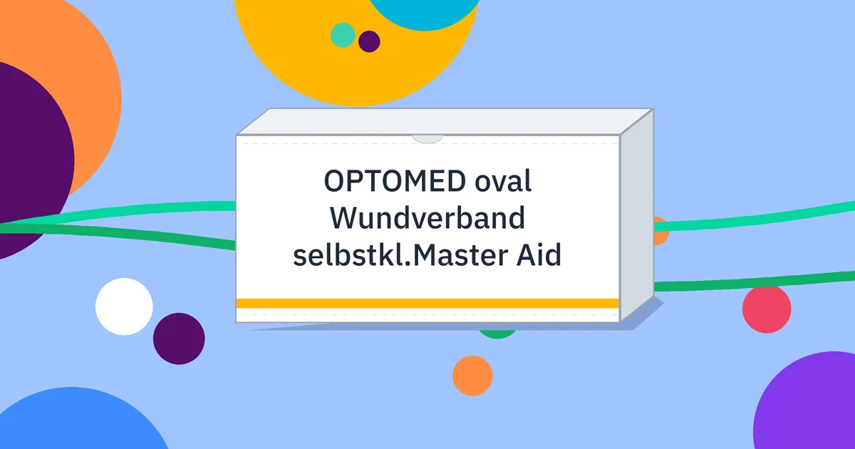 Symbolbild: Packung mit der Aufschrift OPTOMED oval Wundverband selbstkl.Master Aid (PZN 08501931) – Verfügbarkeit und Bezug in Apotheken in Frankfurt am Main