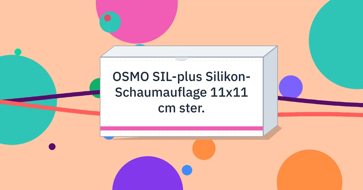 Symbolbild: Packung mit der Aufschrift OSMO SIL-plus Silikon-Schaumauflage 11x11 cm ster. (PZN 11896985) – Verfügbarkeit und Bezug in Apotheken in Frankfurt am Main